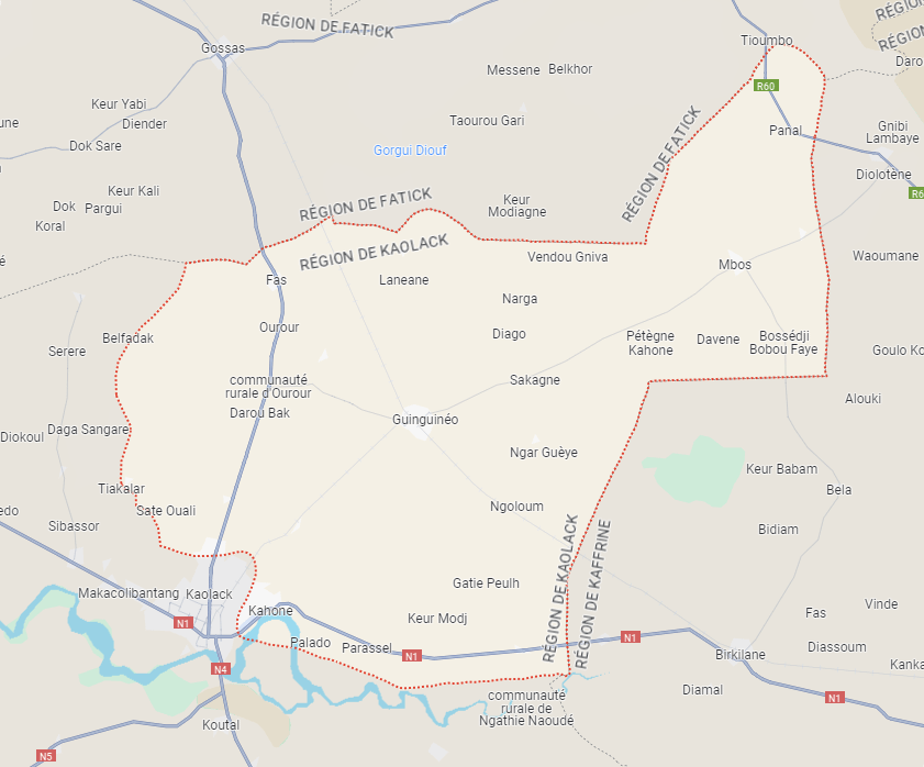 Communes Département de Guinguinéo - ARD de kaolack